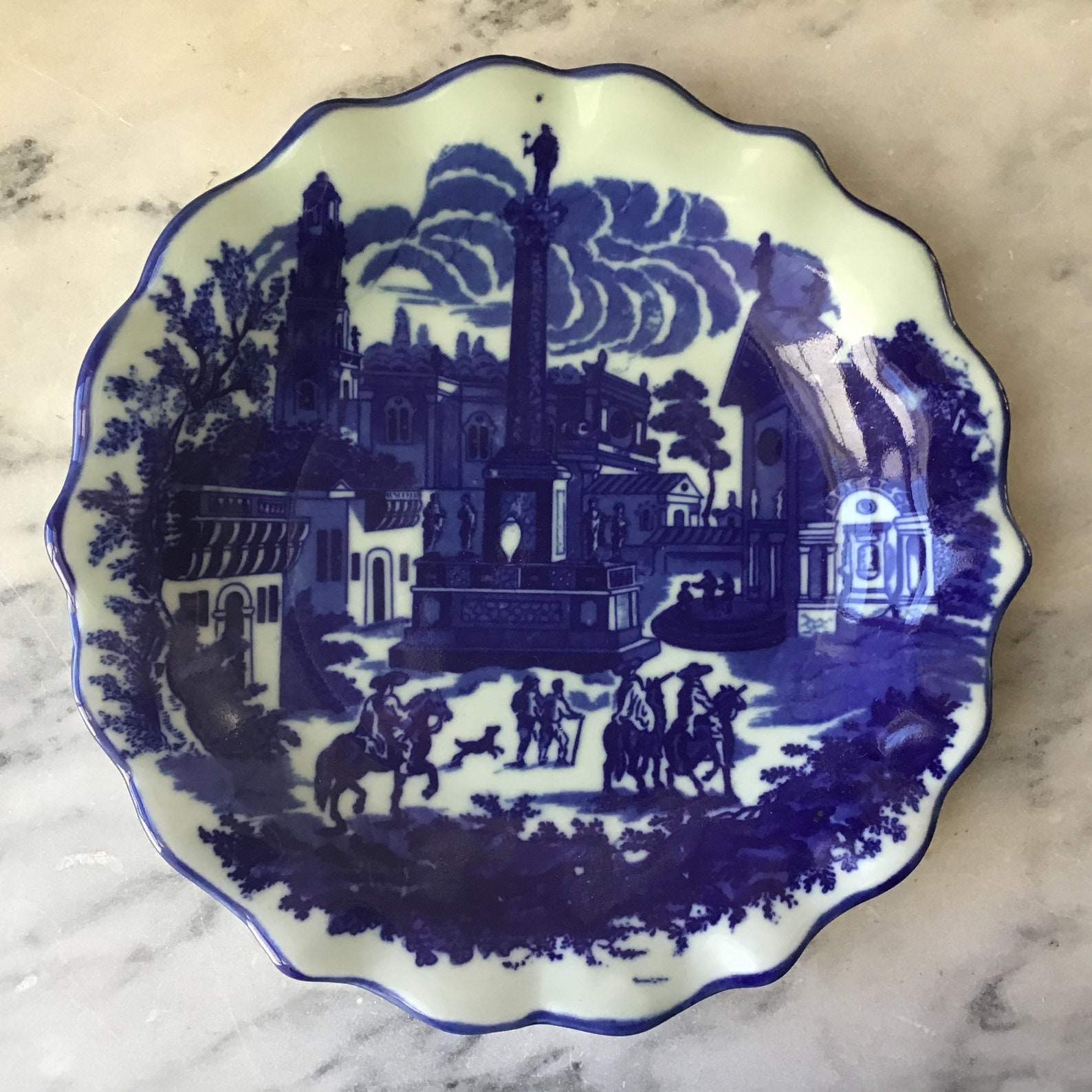 Old Vintage Victoria Ware Ironstone Porcelain Blue & White Plate, 9 7/8 ...