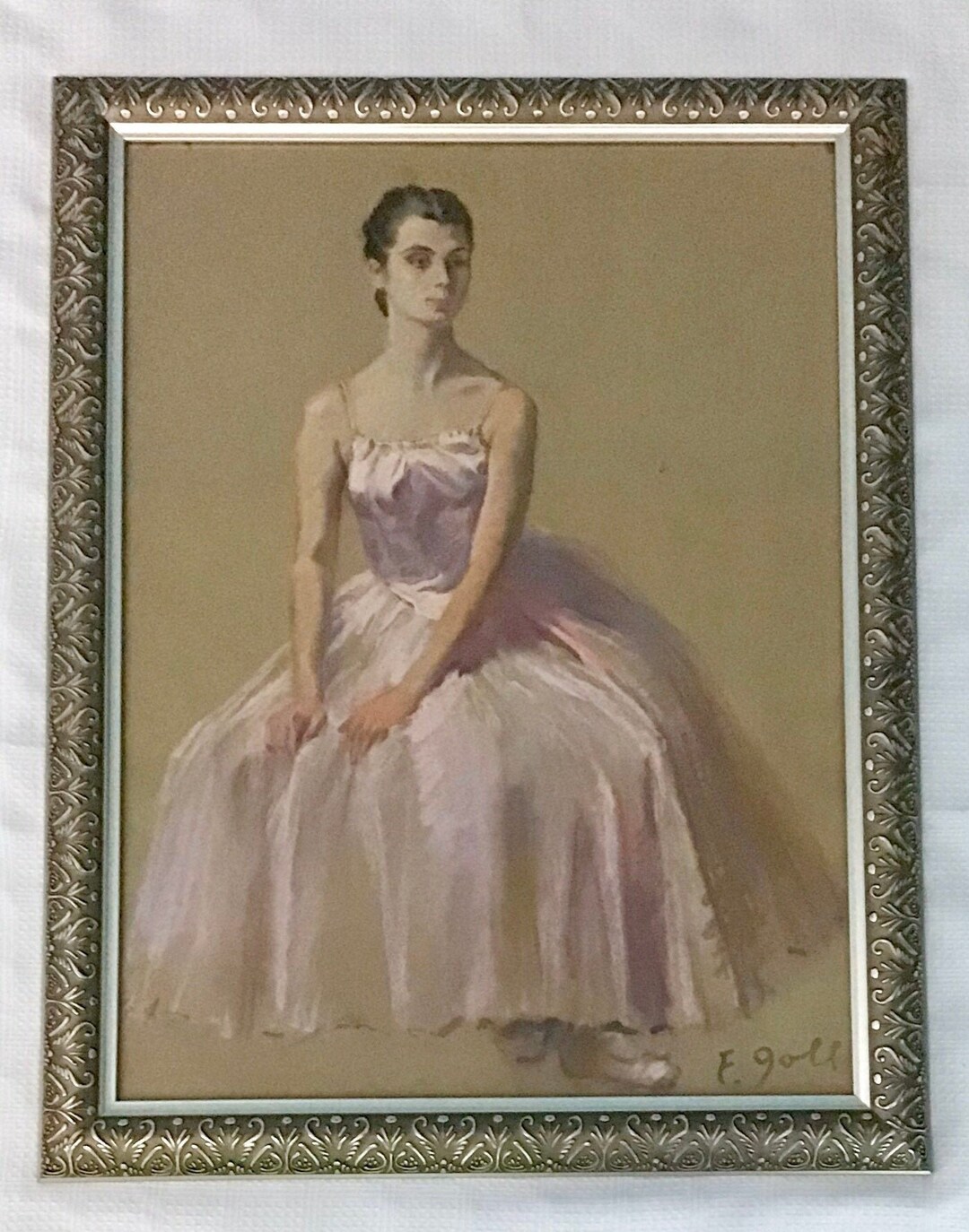 Original Mixed Media Art of a Ballerina, Signed F. Gall (francois Gall ...