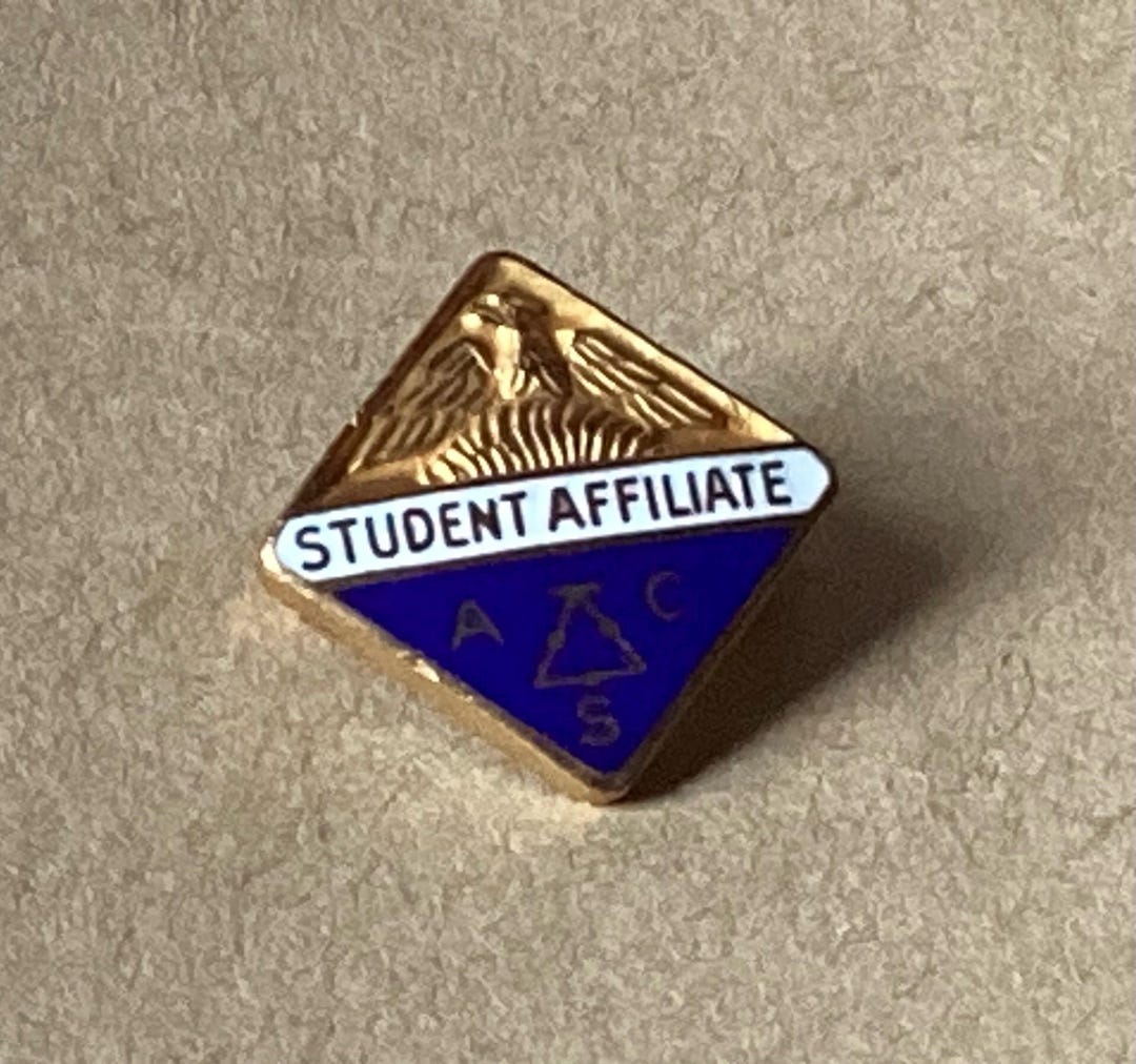 Vintage Old School Graduation Pin, Student Affiliate A.S.C. Pin, Gold ...
