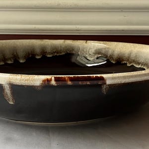 Large Vintage Studio Glazed Ceramic Pottery Serving Bowl, Unmarked, 13 ...