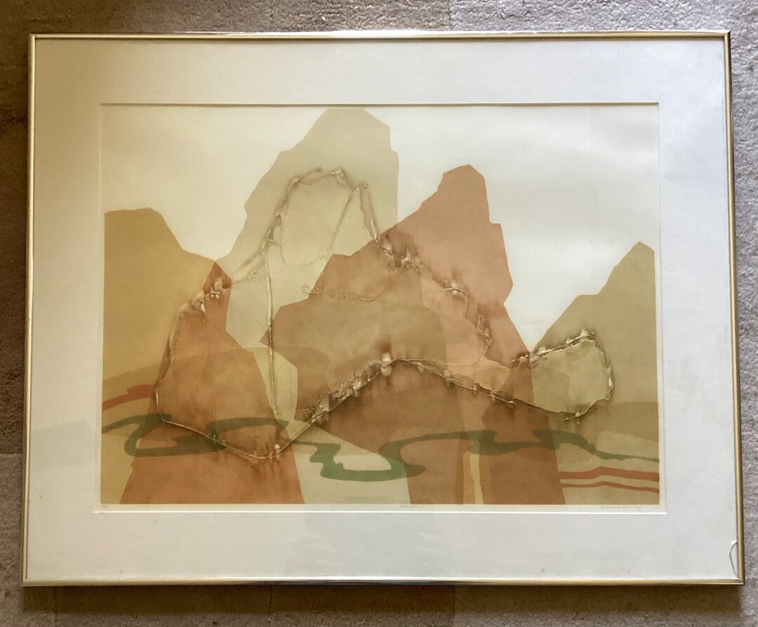 VTG Barbara Romney Raised Pattern Modern Art Ltd Edition Lithograph, 1/ ...