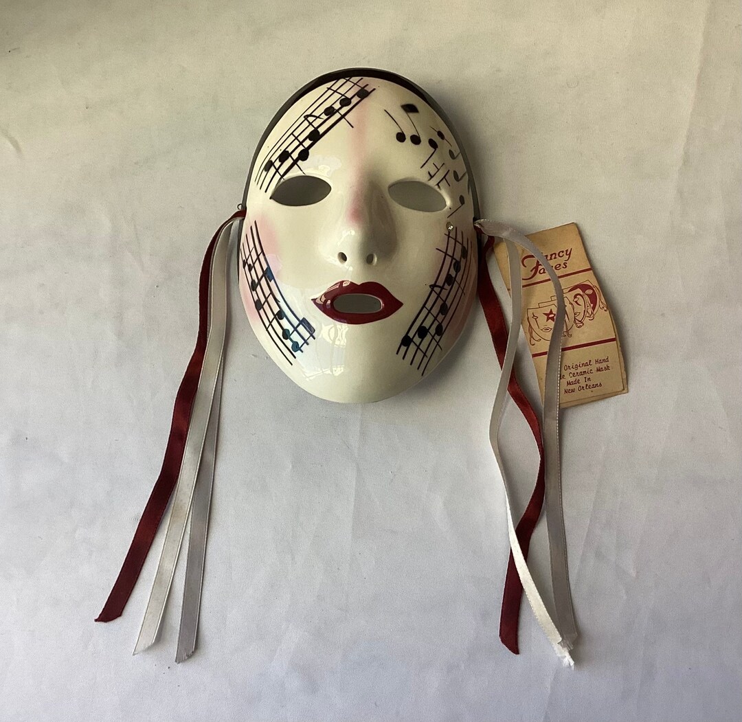 VTG Fancy Faces Hand Made Ceramic Mask New Orleans Original - Etsy
