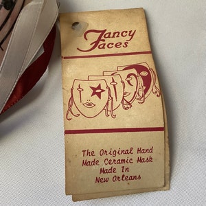 VTG Fancy Faces Hand Made Ceramic Mask New Orleans Original - Etsy