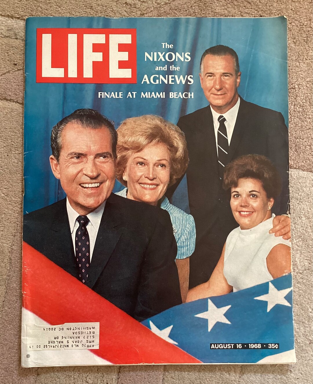 Vintage Life Magazine August 16, 1968 - the Nixons and the Agnews - Etsy