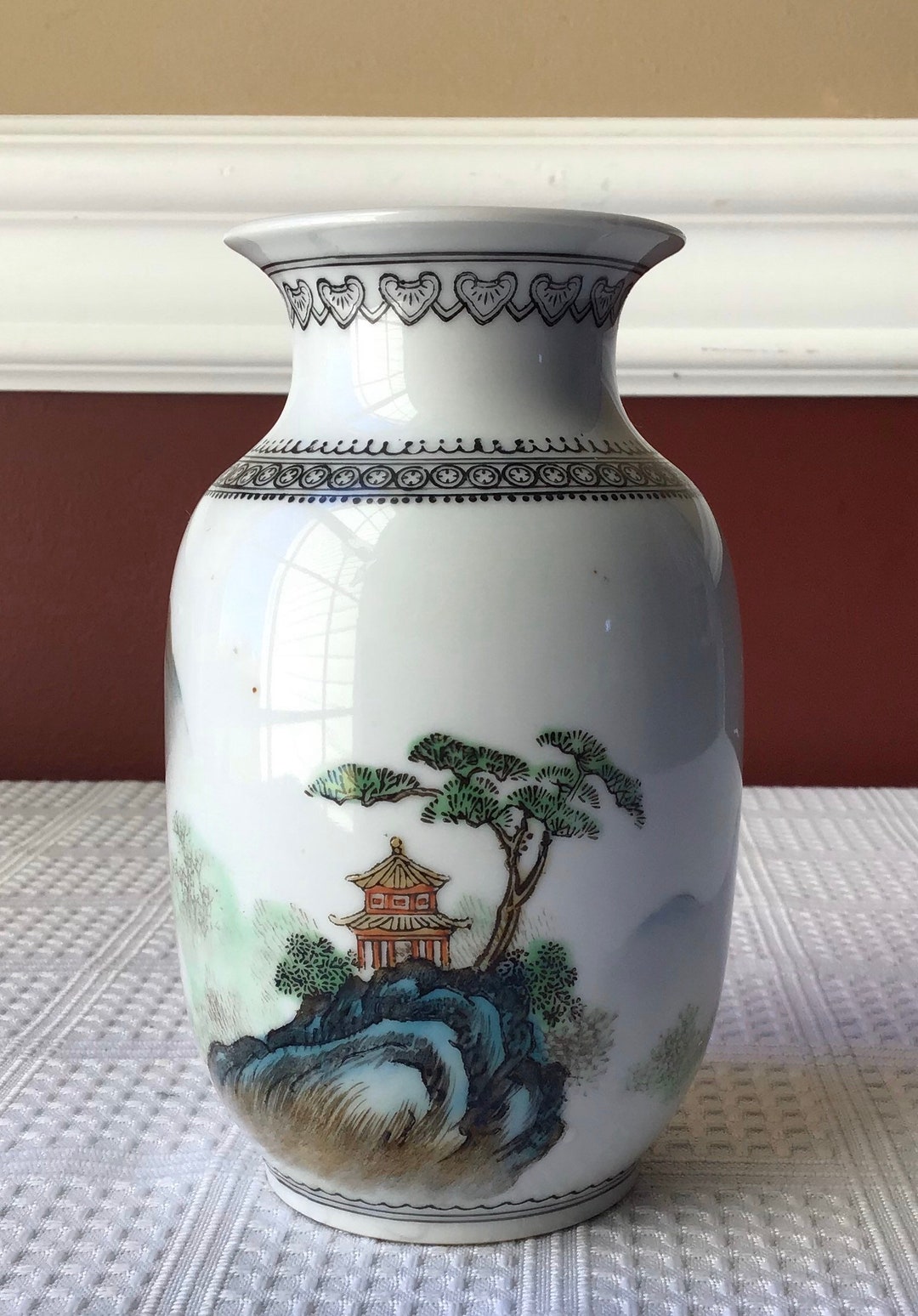 Vintage Chinese Hand Painted Porcelain Vase, Inscribed & Signed, 5 - Etsy