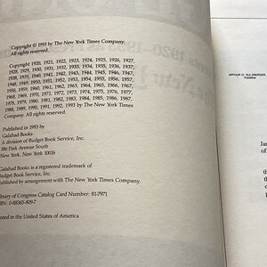 VTG the New York Times Page One Book, Major Events 1920-1993, Hardcover ...