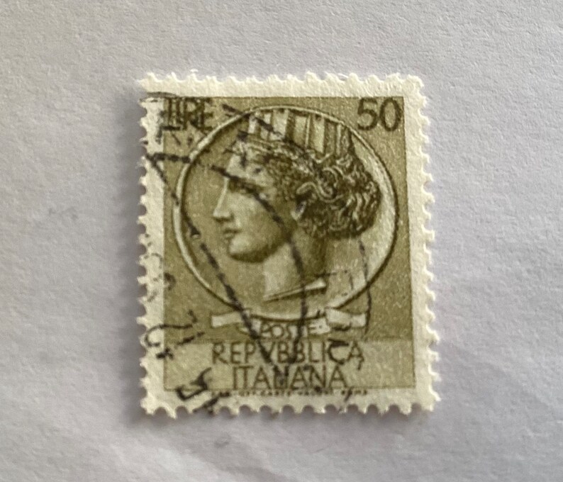 Vintage Repvbblica Italiana 50 Lire 1954 Stamp/ Republic of - Etsy