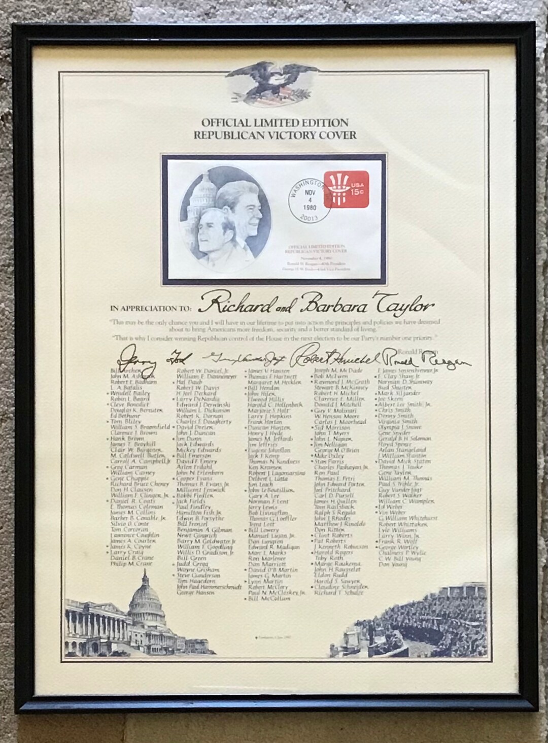 Super RARE Republican Letter Signed by President Ronald Reagan, Jerry ...