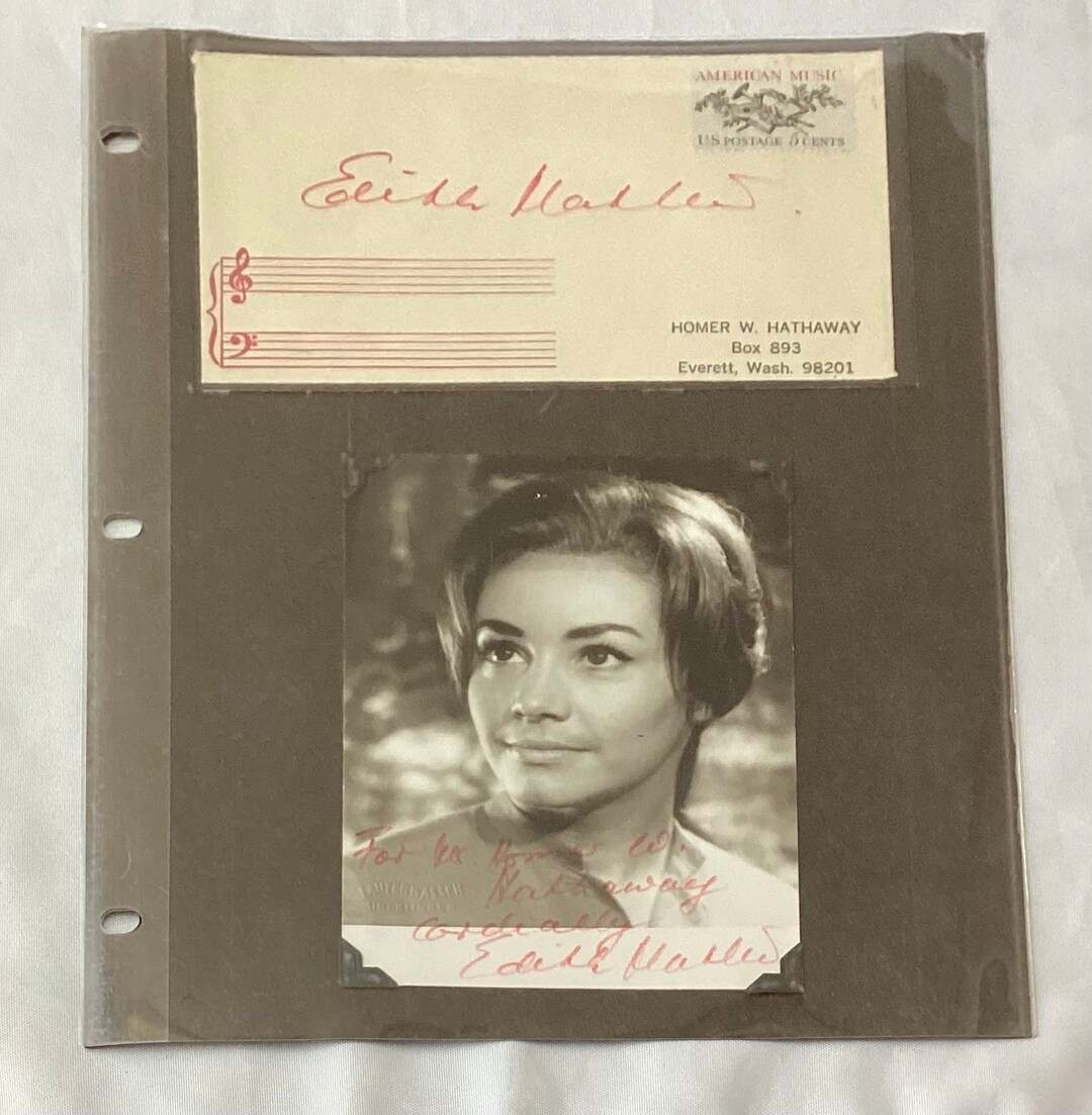 VTG Lot of 2 Edith Mathis Autographs, Swiss Soprano, on Photo ...
