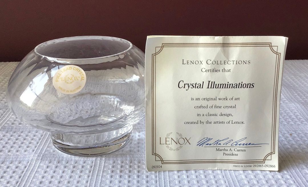 Vintage Lenox Crystal Illumination Full Lead Crystal Tea Light Holder ...