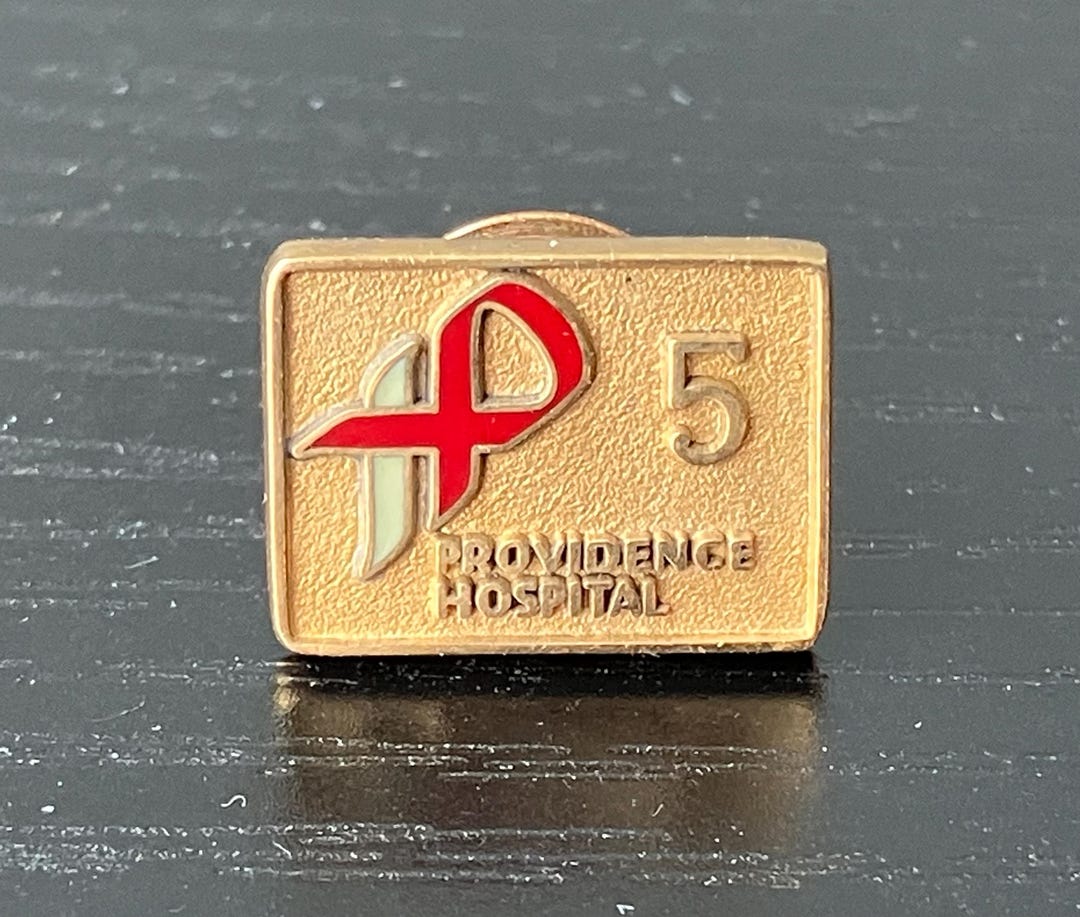 Small Vintage Providence Hospital Pin, 5 Year Service Award, 5/8" X 1/2 ...