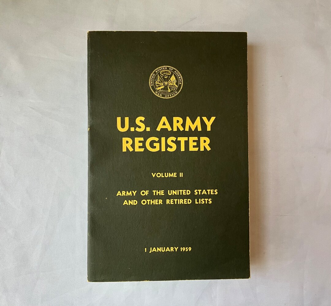Vintage U.S. Army Register Book Volume II, 1959 - Etsy