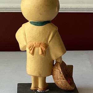 VTG Japanese Ceramic Boy Figurine on Wooden Base, Signed, 6" Tall - Etsy