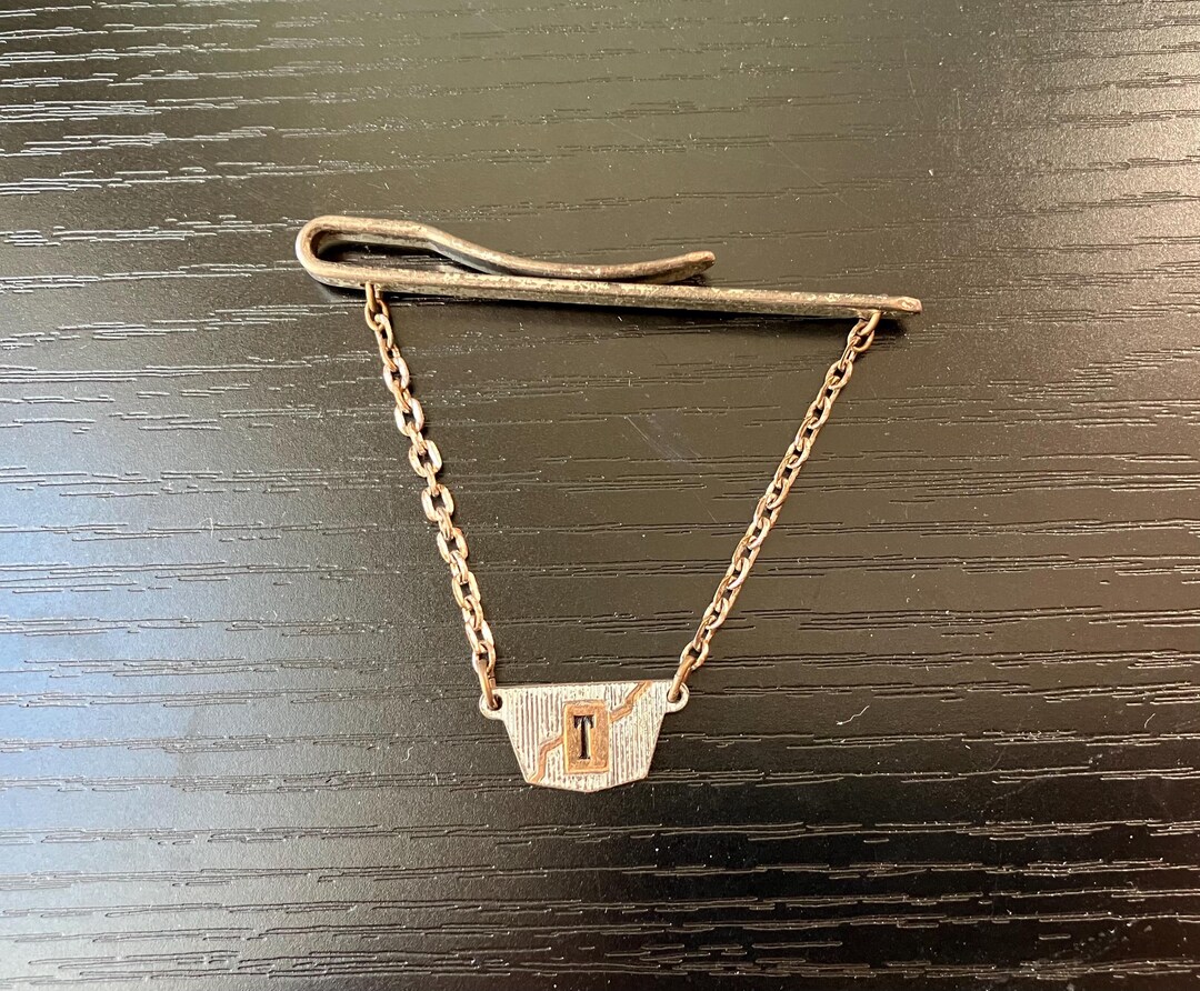 Vintage Tie Slide Bar Clip With Initial "t", Unbranded, (see Condition ...