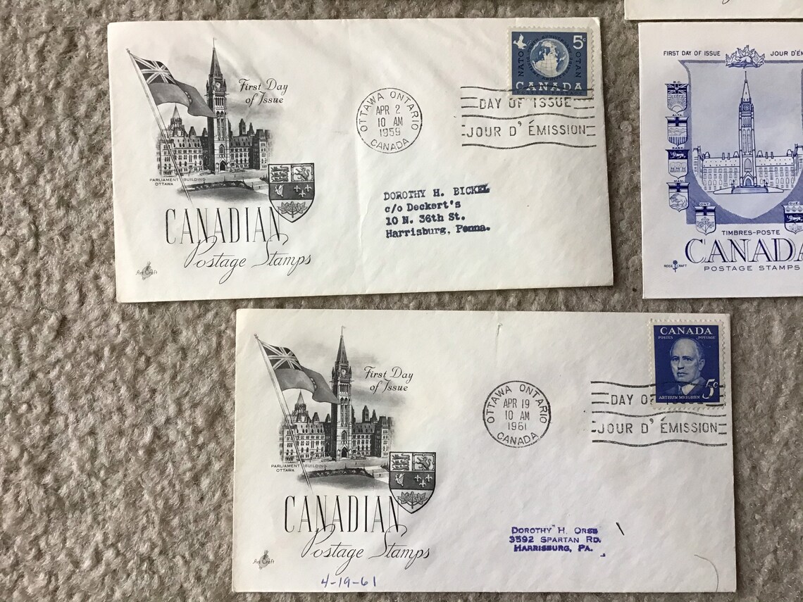 Lot of 7 Vintage Canadian First Day Cover Postage Stamps - Etsy