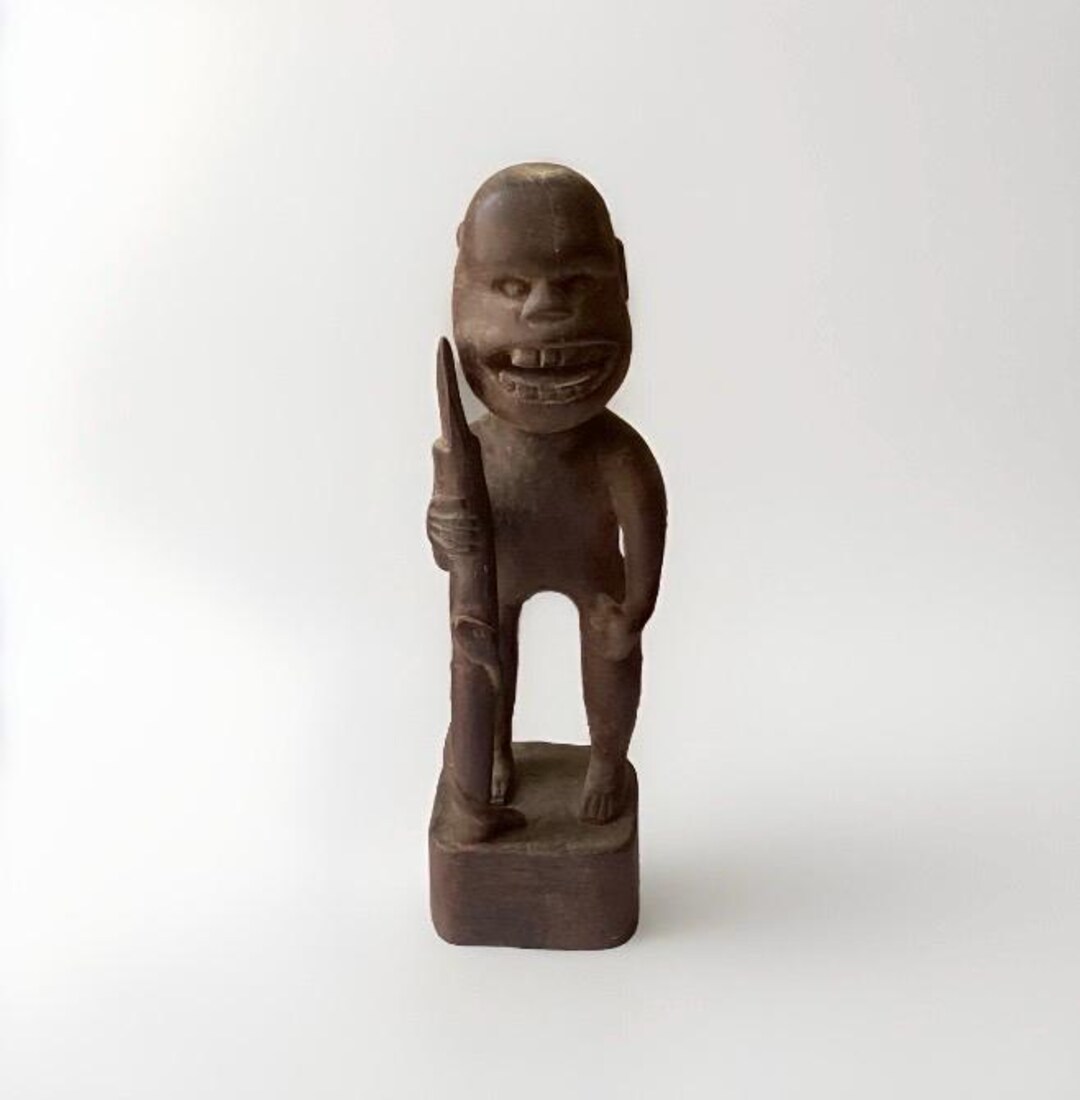 Vintage African Bakongo Wooden Statue, 12 3/8" T, 2 Lbs. and 7 Ounces ...