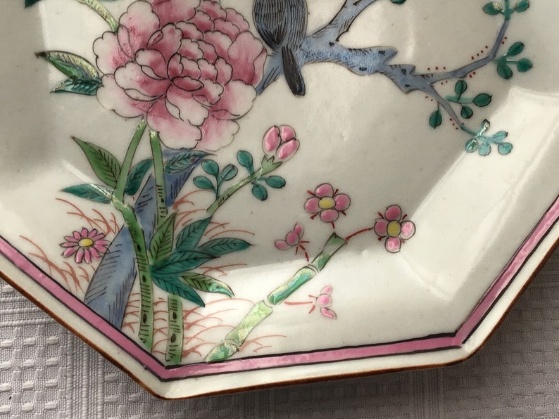 Antique Chinese Porcelain Plate Bird in A Flowering Tree 4 - Etsy