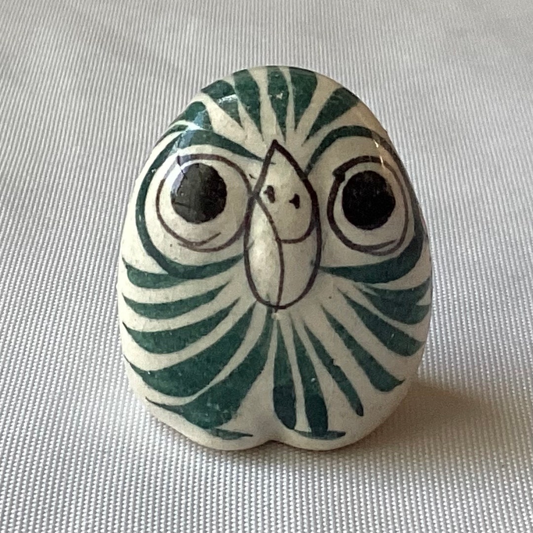 VTG Miniature Mexican Pottery Folk Art Owl Figurine, Marked “mexico”, 1 ...