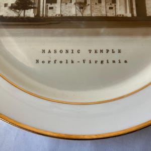 Masonic Temple Norfolk, Virginia Porcelain Plate, Fotoware, Preston ...