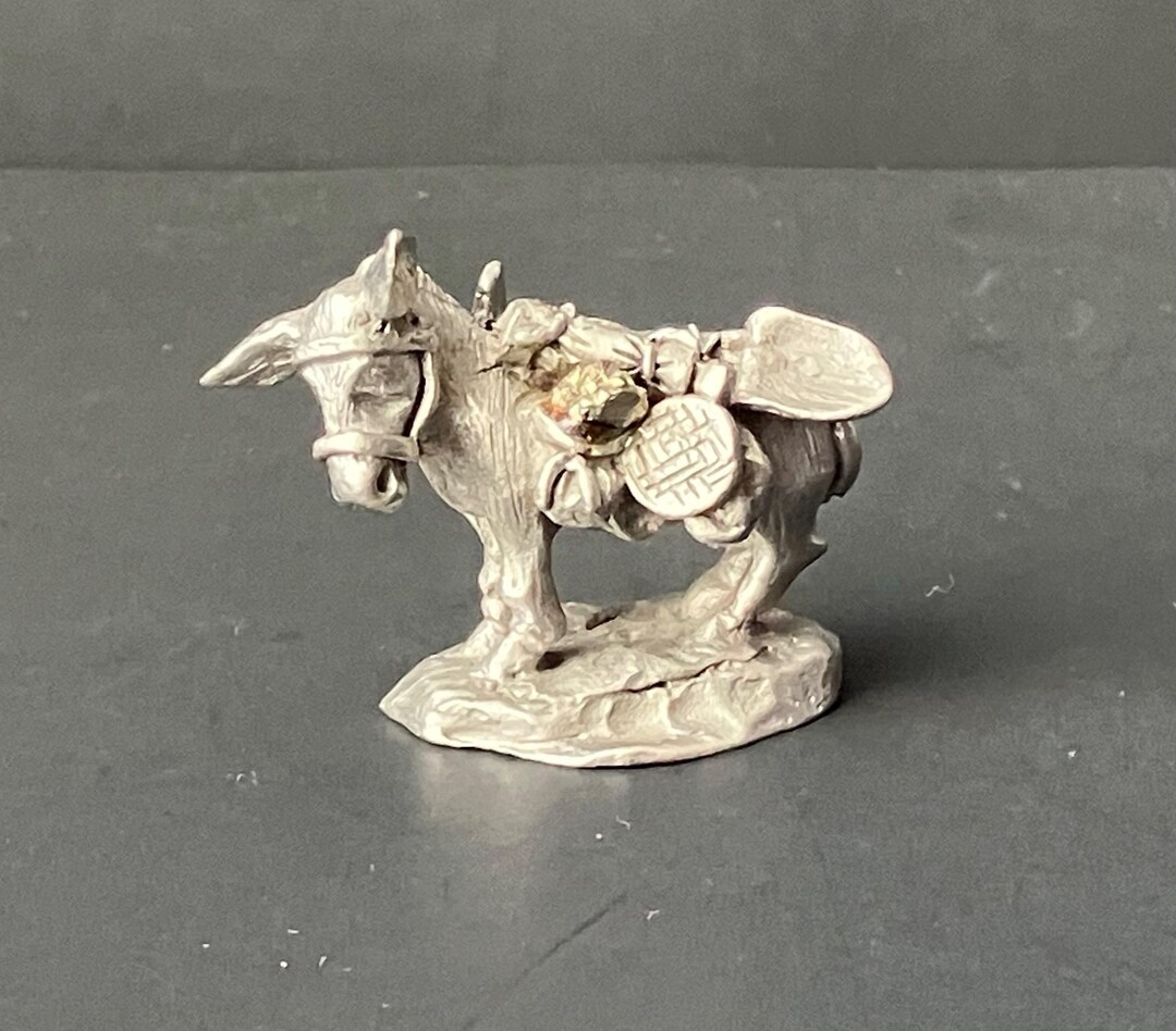 VTG Miniature Rawcliffe Pewter Pack Mule/ Donkey Figurine, Made in USA ...