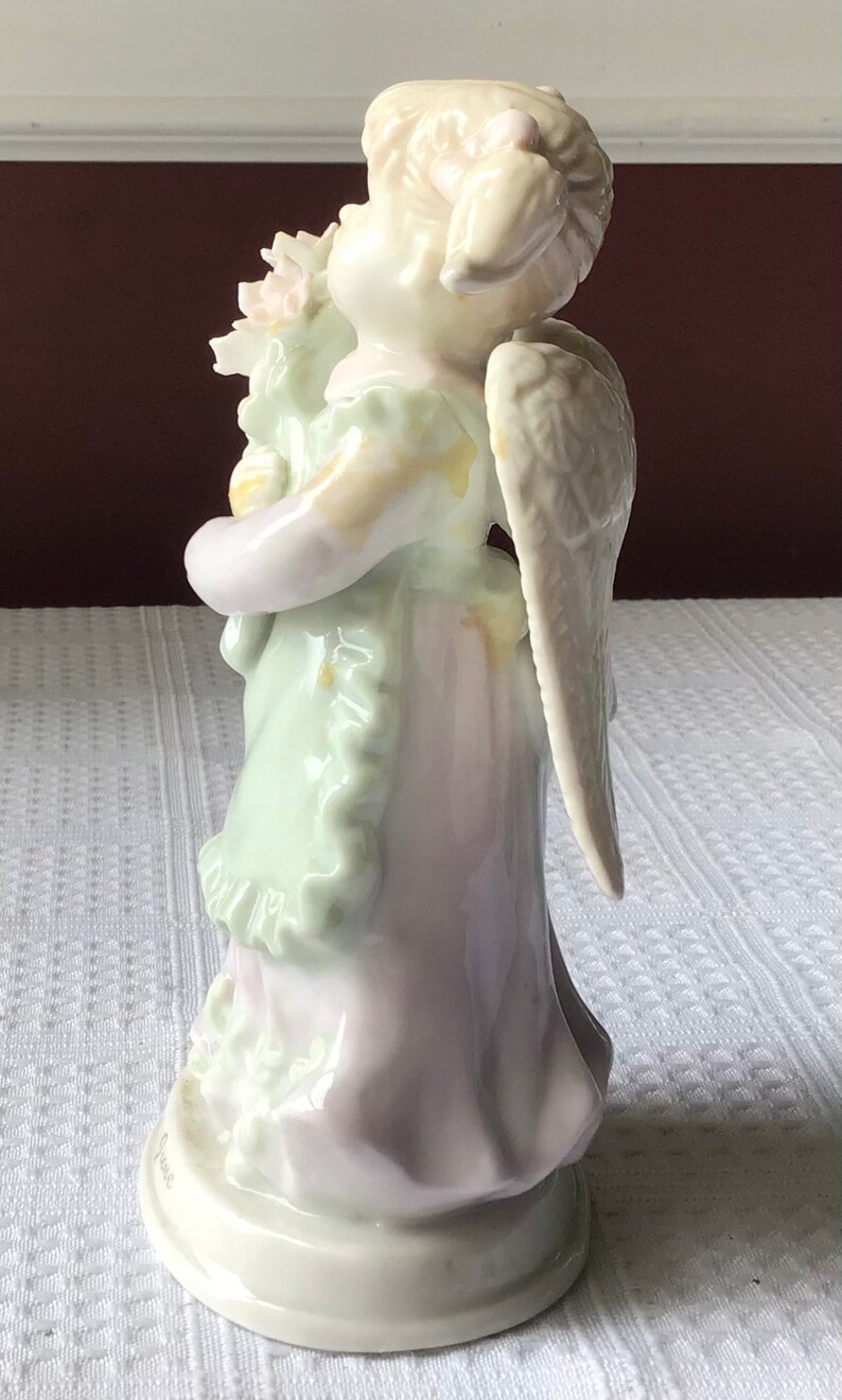 Vintage Russ “june” Porcelain Figurine, Girl Angel With Flowers - Etsy