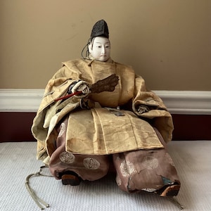 Antique Large Japanese Doll, Emperor Ojin, Meiji Period (1868-1912), 12 ...