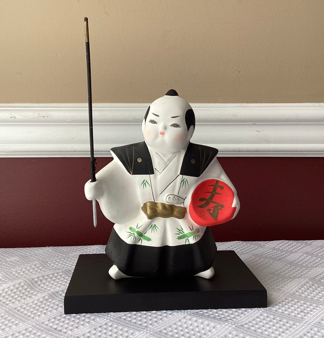 VTG Japanese Hakata Doll Association Samurai Ceramic Figurine With ...