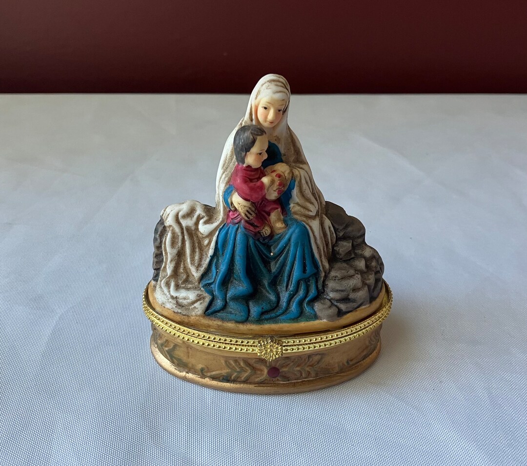 VTG Ceramic Nativity Trinket Box, Trinity Broadcasting Network, 3 3/8 ...