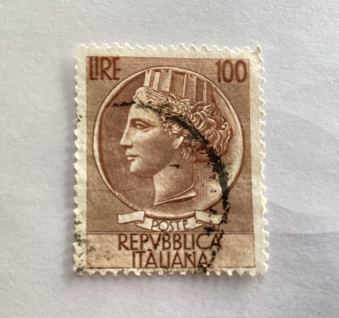 1950’s Era Coin of Syracuse Repvbblica Italiana 100 Lire Italian Stamp ...