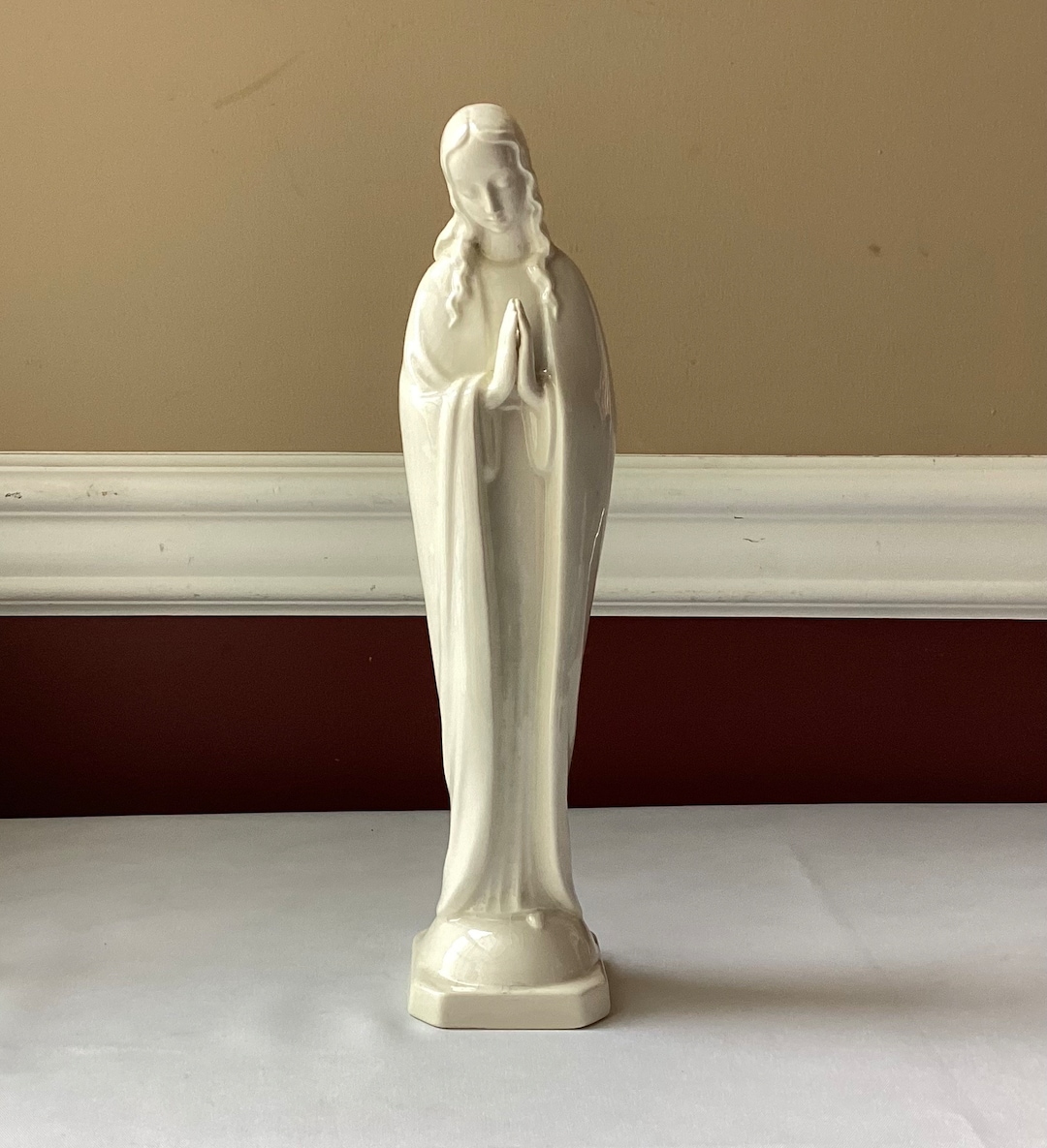 Goebel Golden Crown E & R Sacrart Porcelain Virgin Mary Figurine W ...