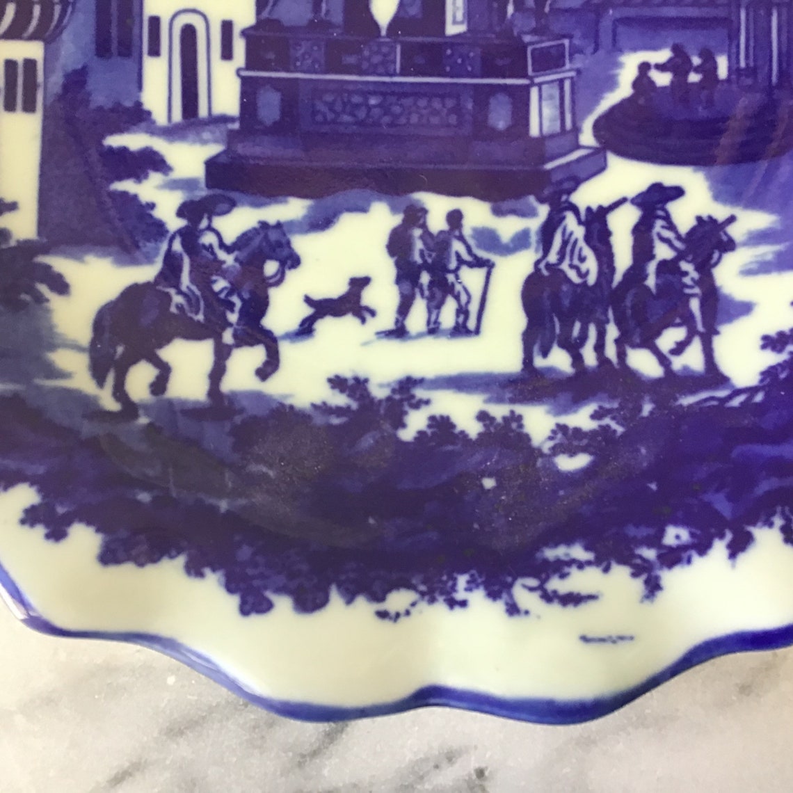 Old Vintage Victoria Ware Ironstone Porcelain Blue & White Plate, 9 7/8 ...