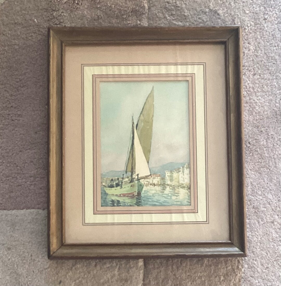 Vintage Lithograph of a Sailboat Made in Switzerland - Etsy
