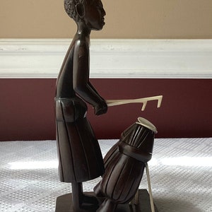 Vintage African Wooden Statue of a Drummer, 10” Tall - Etsy