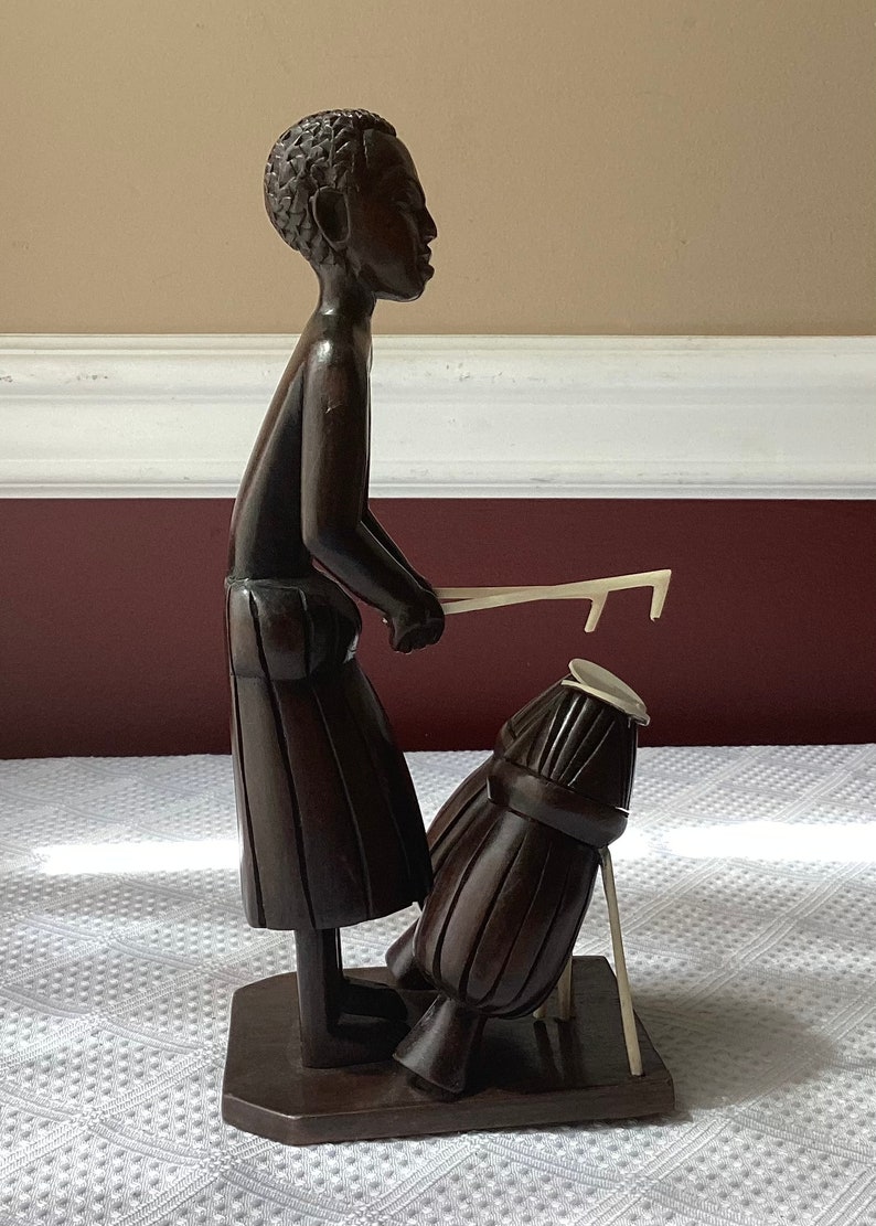 Vintage African Wooden Statue of a Drummer 10 Tall - Etsy