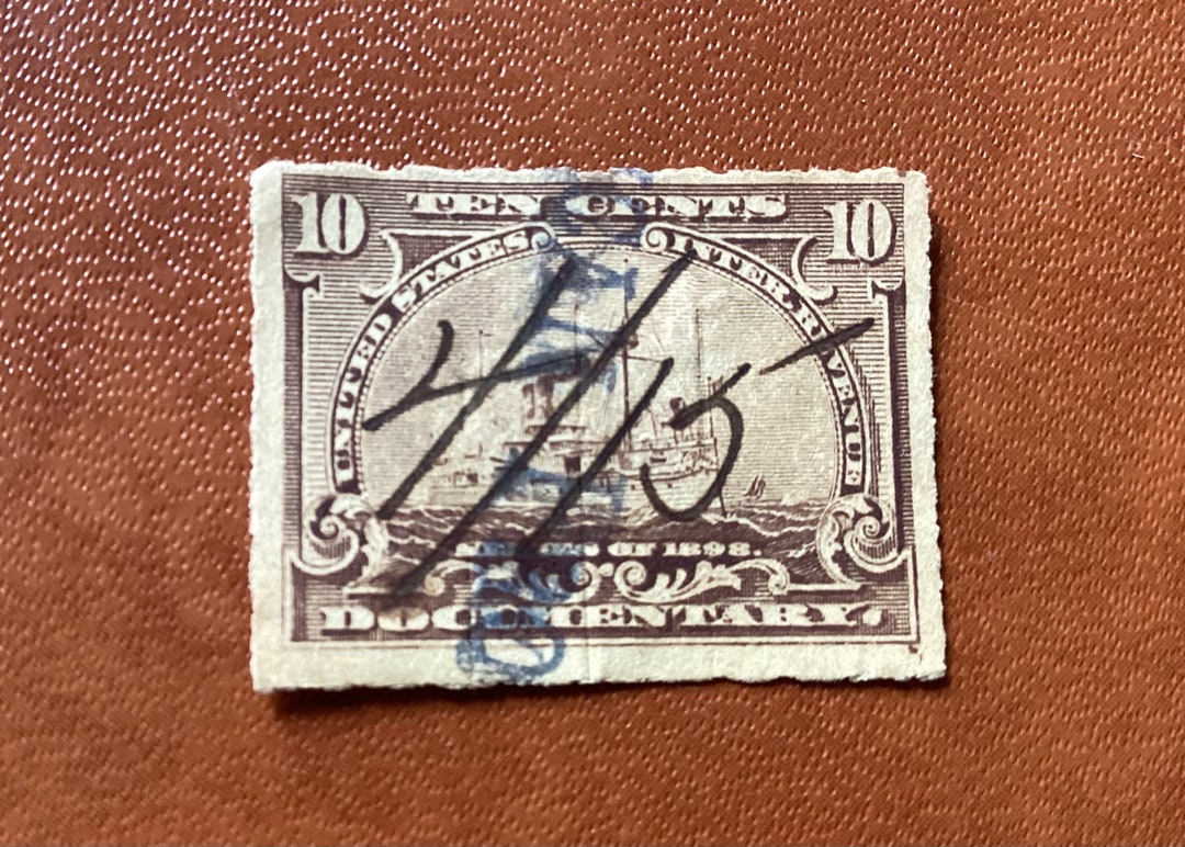Antique US Documentary Stamp, 1898, 10 Cents - Etsy