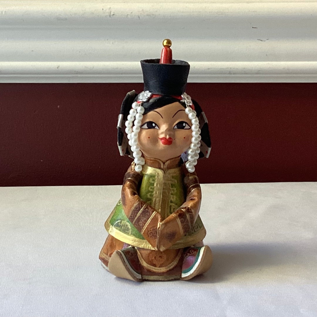 Vintage Mongolian Folk Art Handmade Doll Figurine, 5" T, Unmarked - Etsy