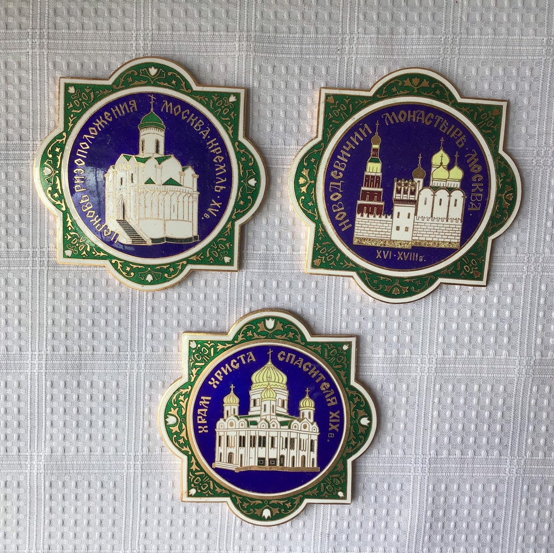 Vintage Russian Souvenirs Plaques, Lot of 3 - Etsy