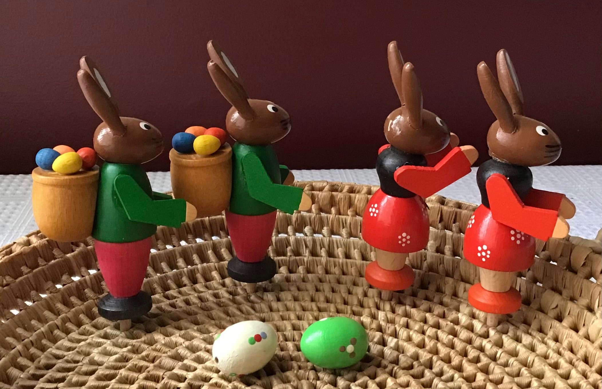 Vintage 6-piece German Easter Decor Bunny Rabbits and Eggs | Etsy