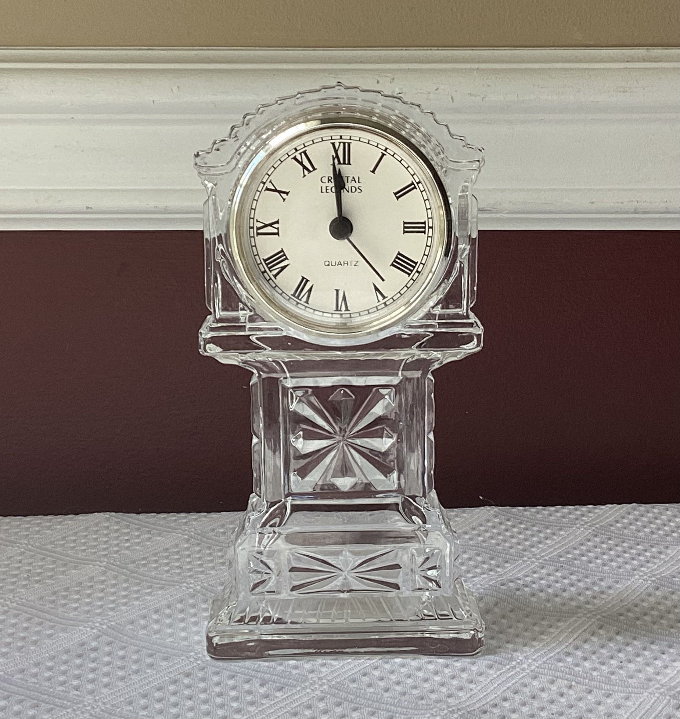 Vintage Crystal Legends Godinger Rose Mantle Clock - munimoro.gob.pe