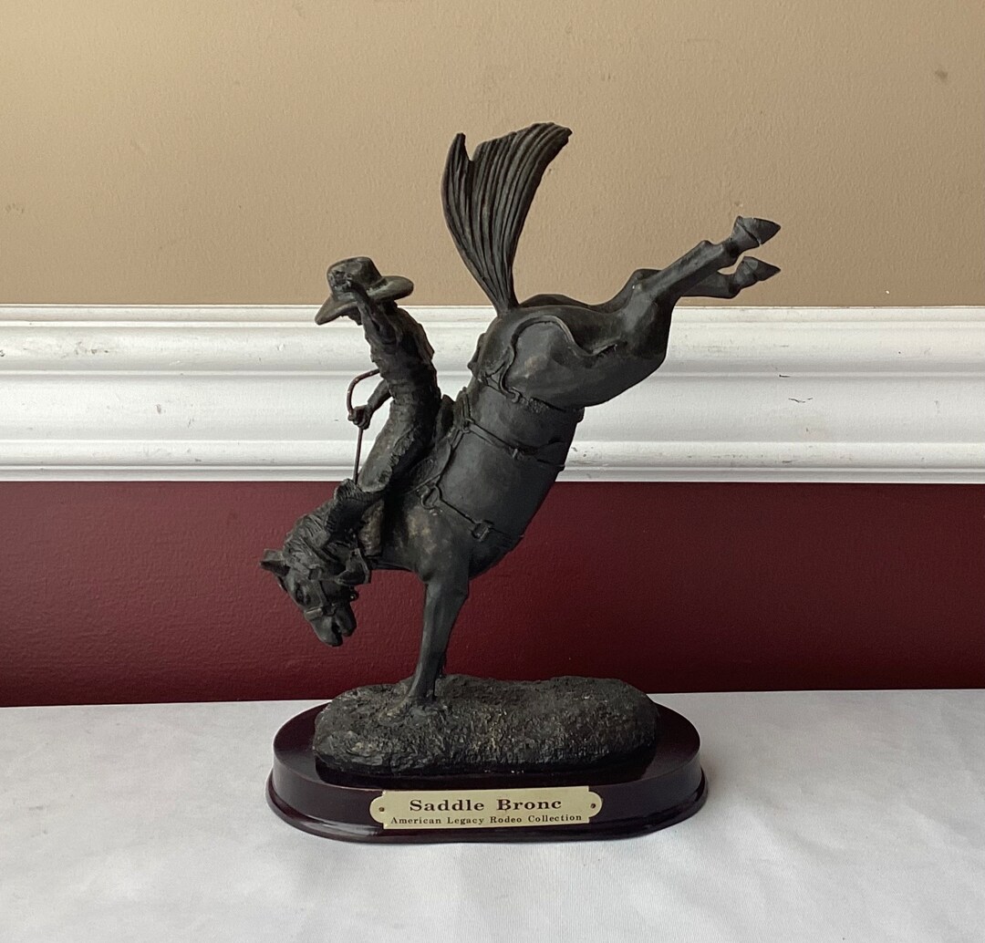 VTG Saddle Bronc American Legacy Rodeo Collection Statue, 1998, 9 1/4 T ...