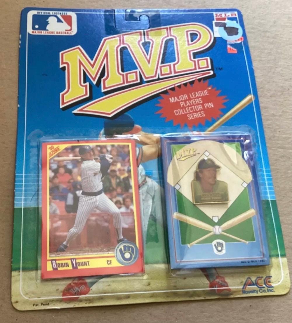 Vintage MLB M.V.P. Major League Players Collector Player Card With Pin ...