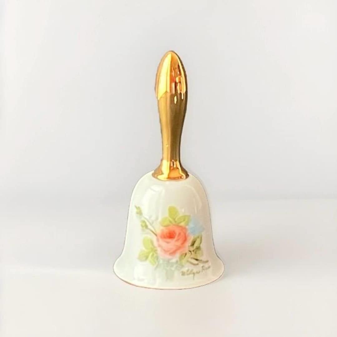 Vintage Hand Painted Porcelain Bell, Pink Roses, Marked, 5 3/8" Tall - Etsy