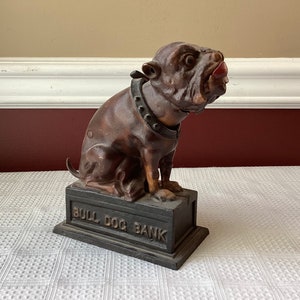 Vintage Cast Iron Bull Dog Coin Bank, First National Bank of Miami, 7.5" Tall - Etsy