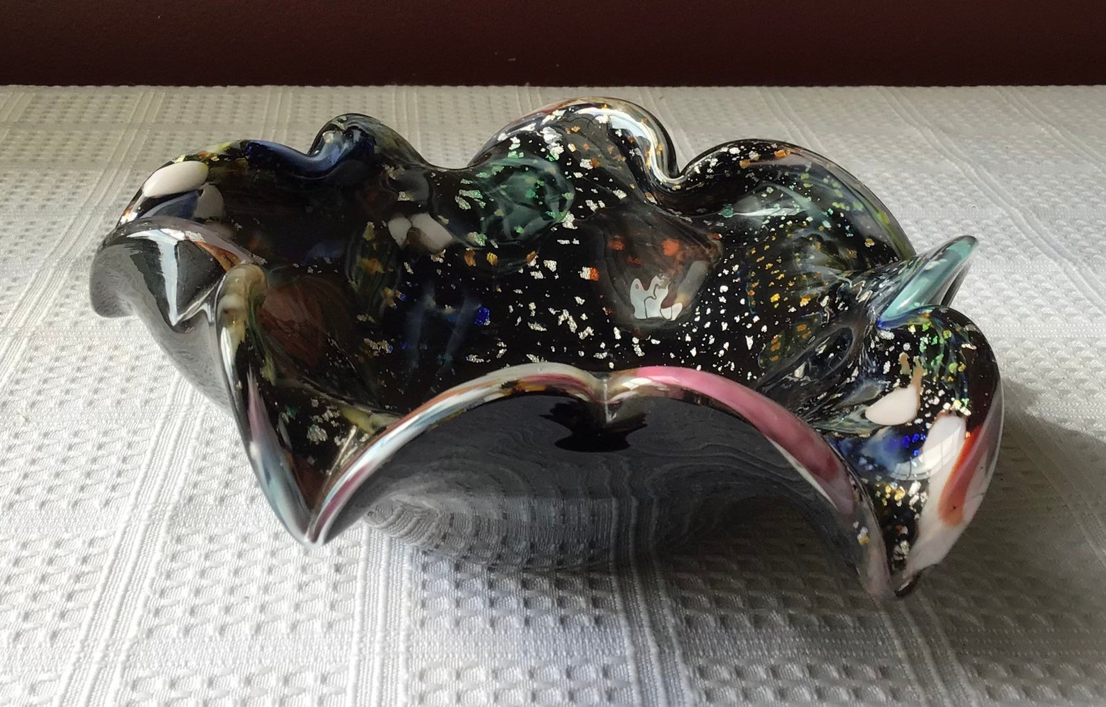 Vintage Greek Mixaha Polychrome Art Glass Bowl, 6 3/4” X 7” X 2 1/2” - Etsy