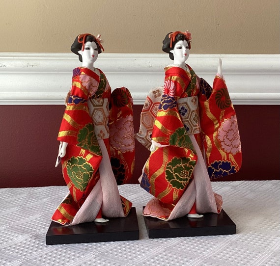 Pair of Vintage Japanese Traditional Dolls Ladies in Kimono - Etsy