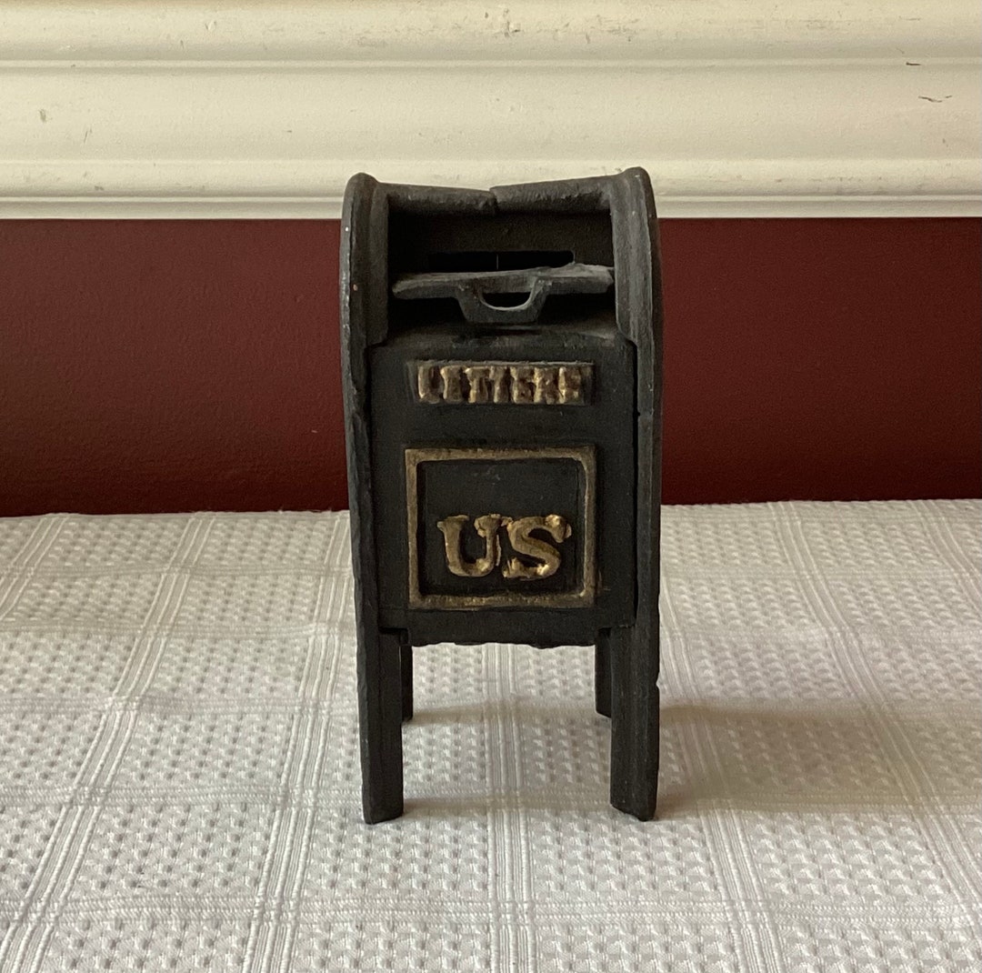 Vintage Cast Iron US Postal Box Coin Bank, Unmarked, 5" Tall - Etsy