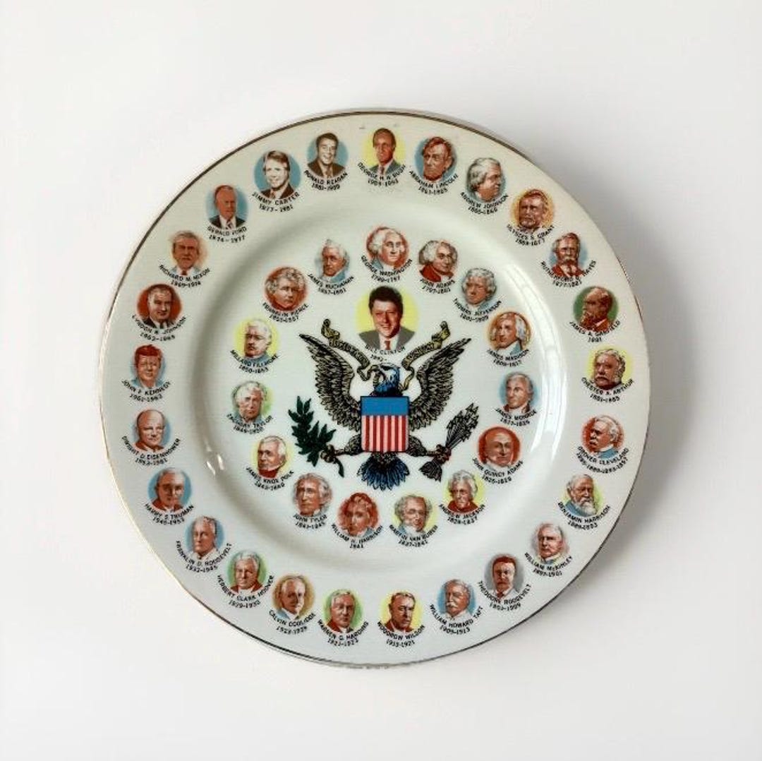 1789-1993 United States Presidents Porcelain Plate, Bill Clinton Plate ...