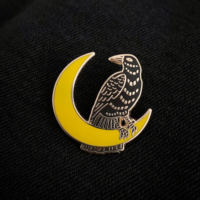Raven Enamel Pin - Etsy