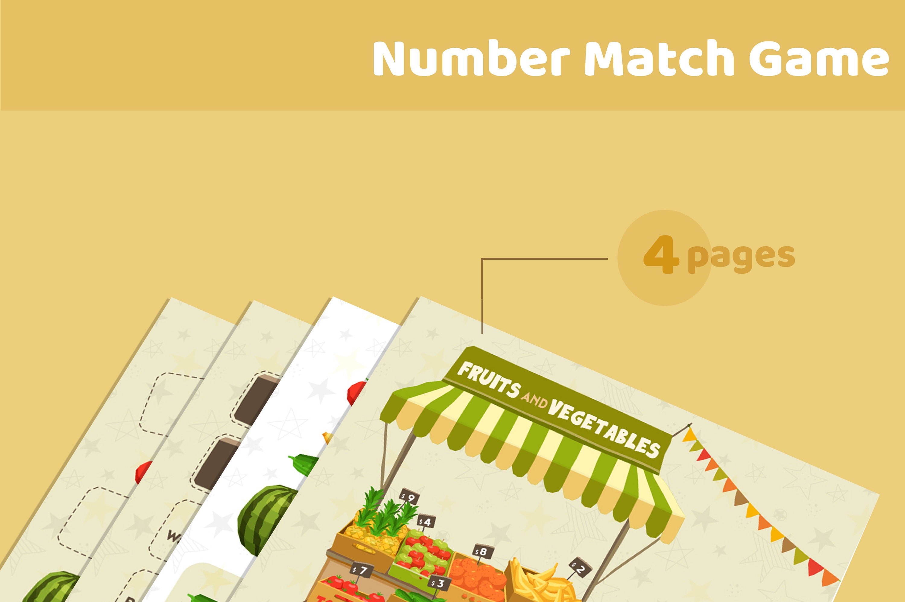 Fruits and Vegetables Stall Market Fun | Number Match and Name Match ...