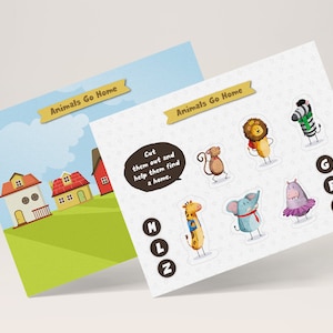 Animals Go Home Game | Letters and Animals Game | Animal Flashcards ...
